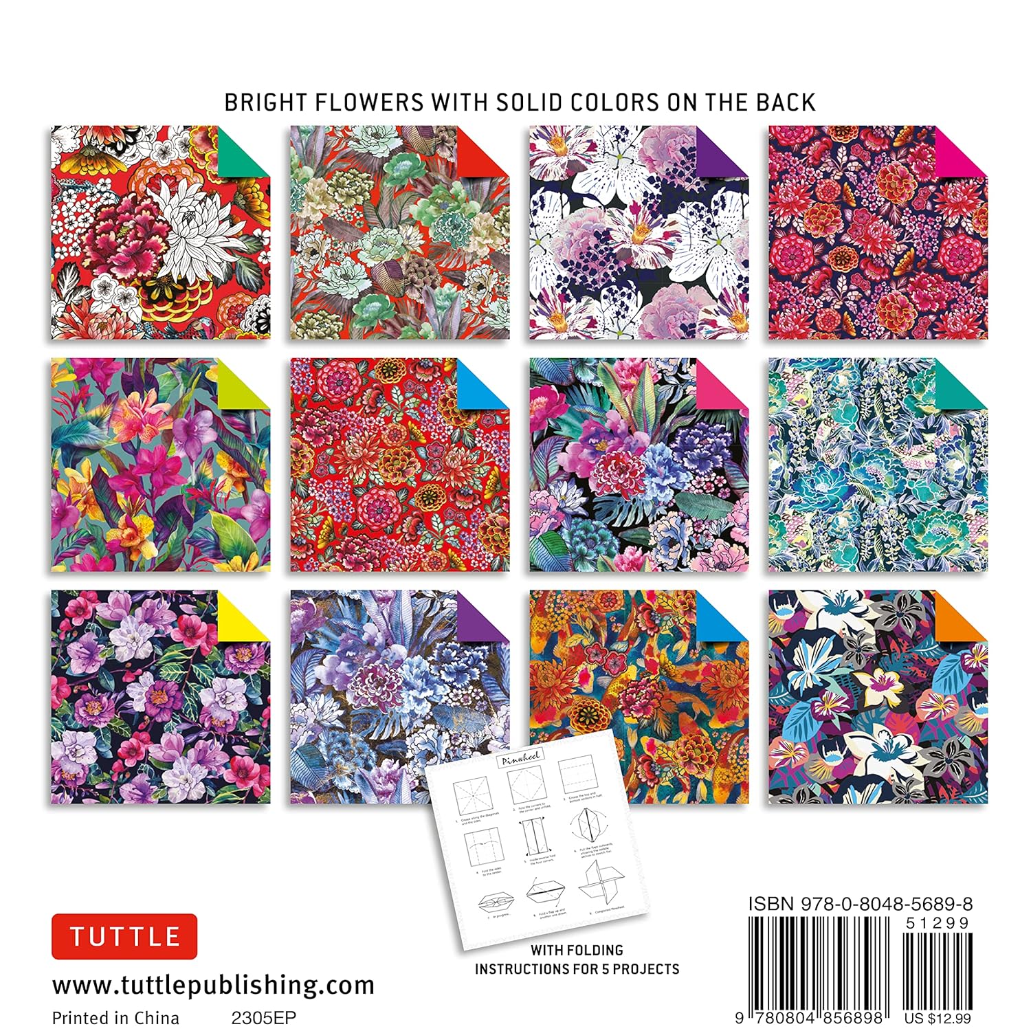 Origami Paper 500 sheets Bright Flowers – Moki Store